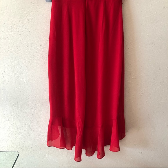 Lulus | Dresses | Nwt Lulus Red For The Frills Highlow Wrap Midi Dress ...